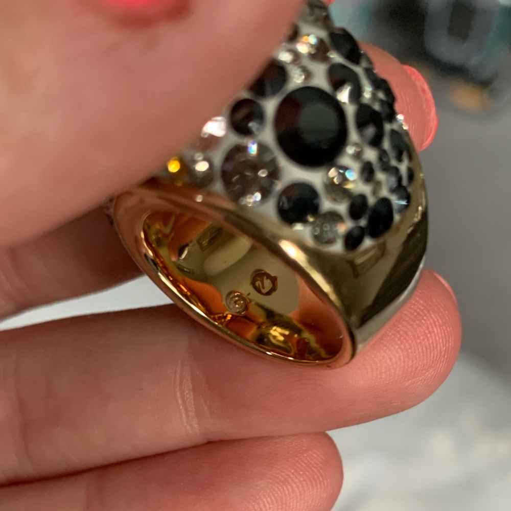 Swarovski Gold Pave Crystal Ring - Gem